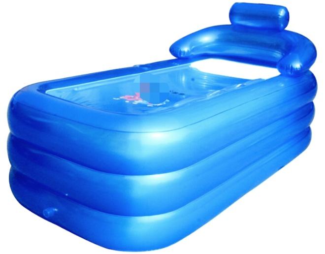Inflatable Adult Bath Tub, Free-Standing Blow Up Bathtub with Foldable ...