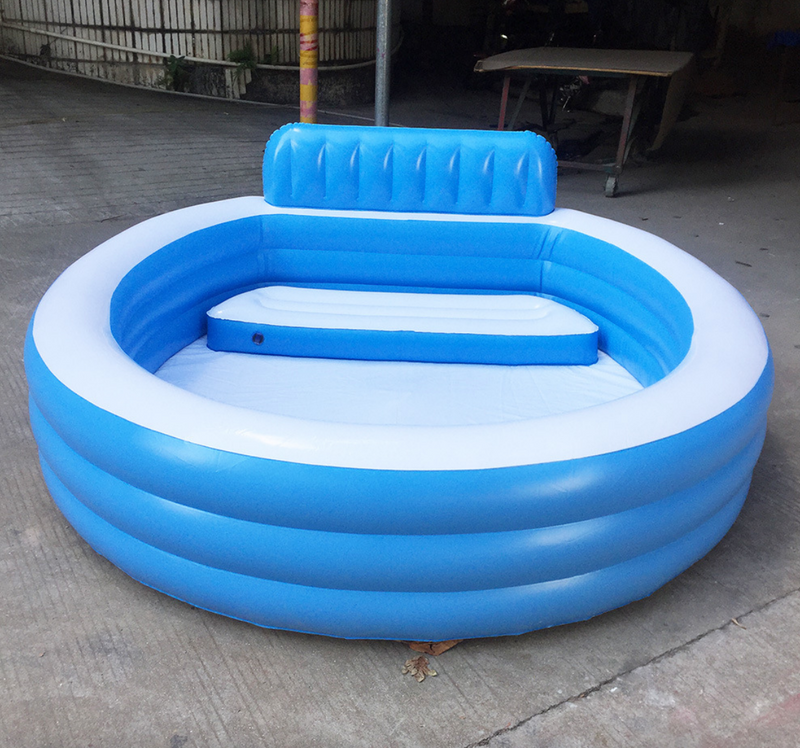 Inflatable Family Lounge Pool with seat, cupholder and backrest